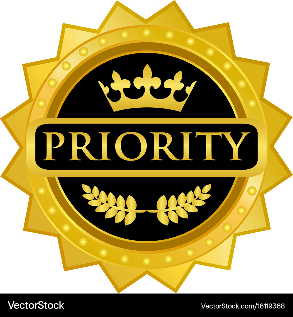 Priority gold icon Royalty Free Vector Image - VectorStock