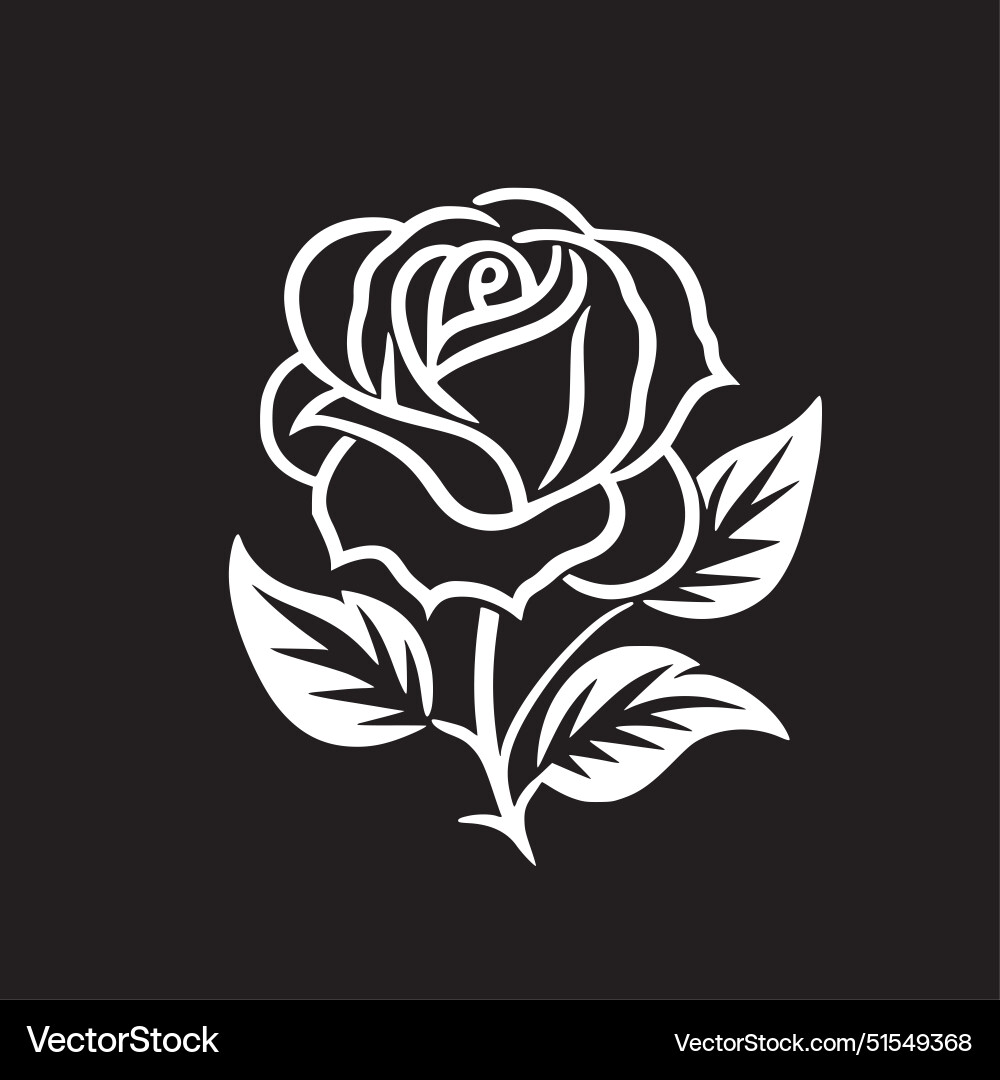 Rose - black and white isolated icon Royalty Free Vector