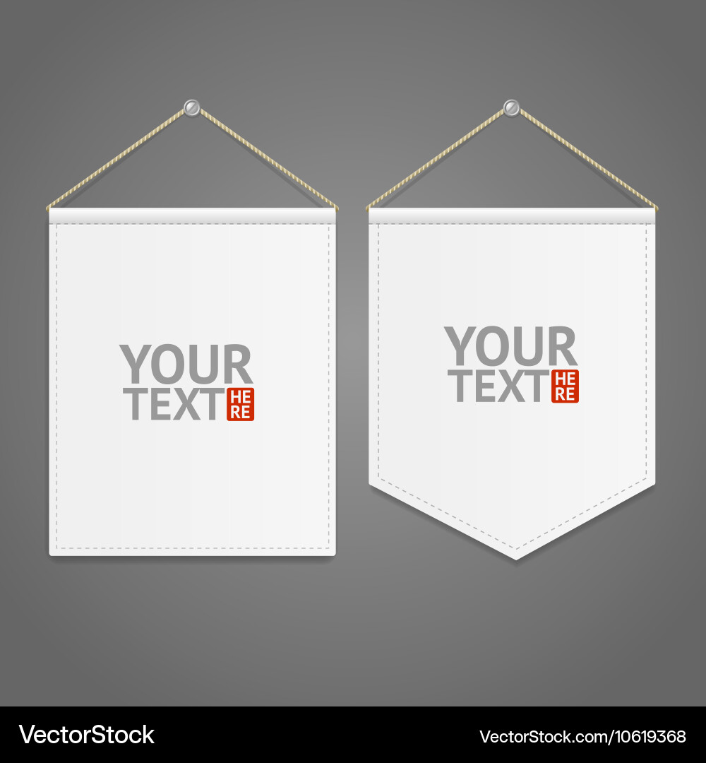 White Pennant Template Royalty Free Vector Image