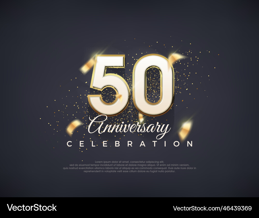 50th anniversary number with fancy numerals Vector Image