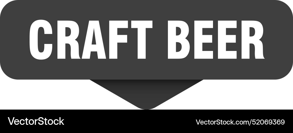 Craft beer sticker sign on transparent Royalty Free Vector