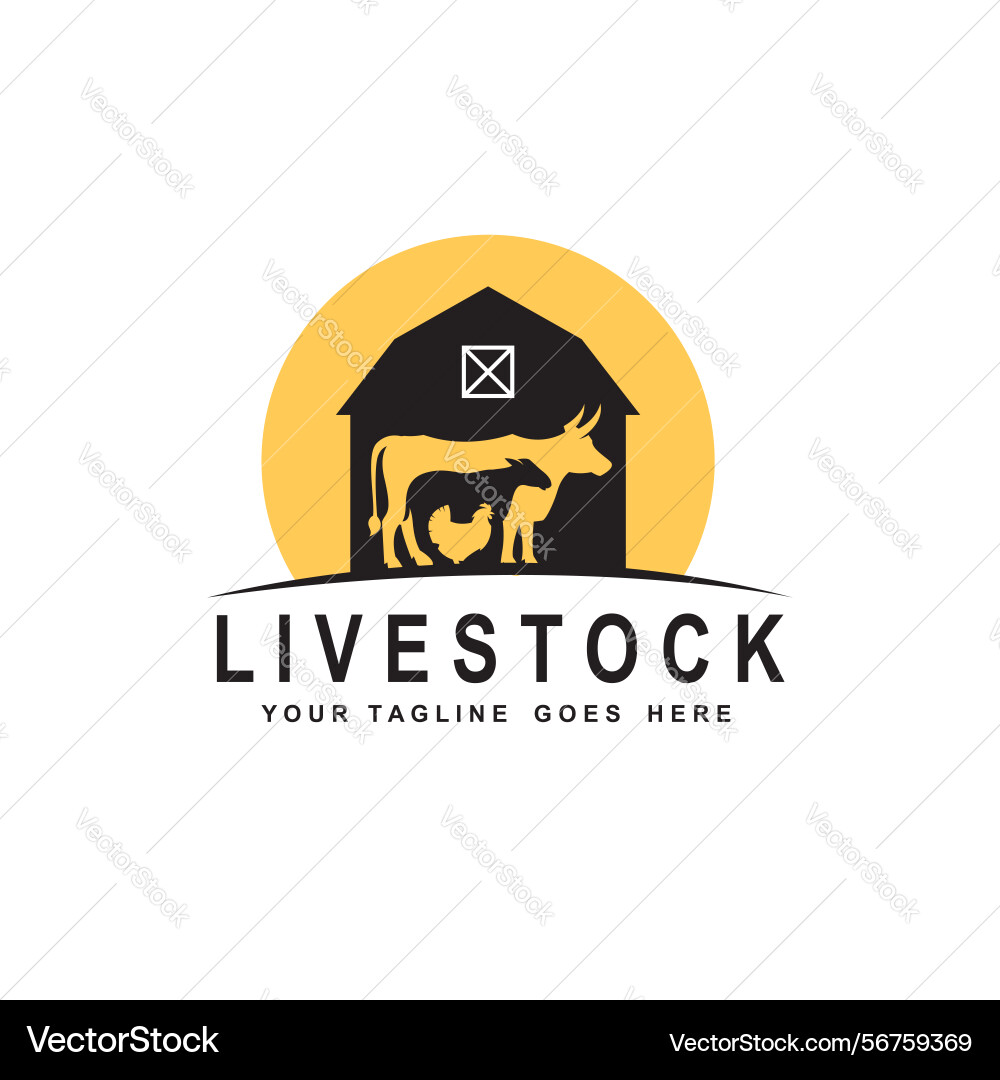 Farm animals label Royalty Free Vector Image - VectorStock