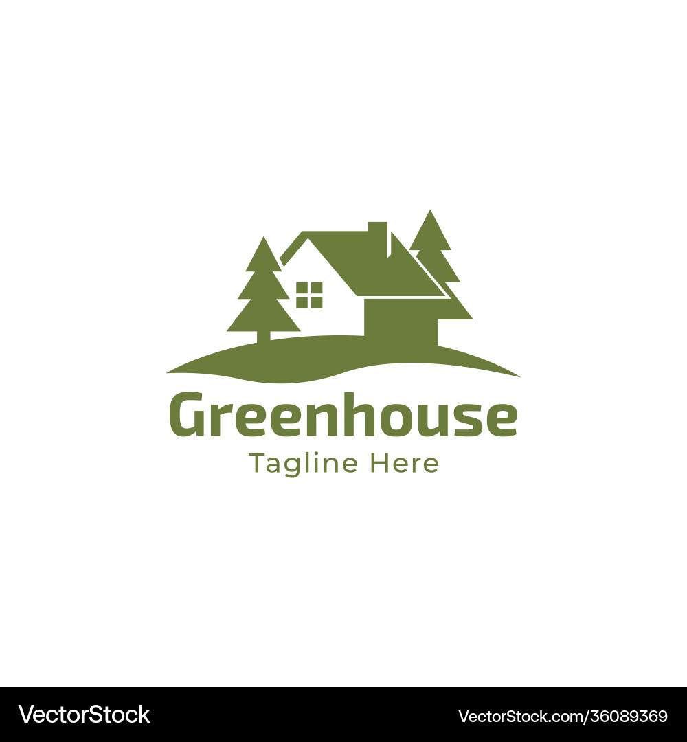 House with tree logo design Royalty Free Vector Image