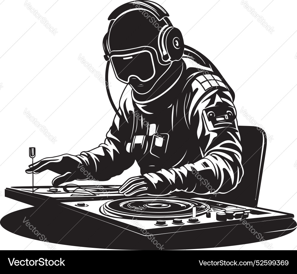 Nebula notes design showcasing dj astronauts Vector Image