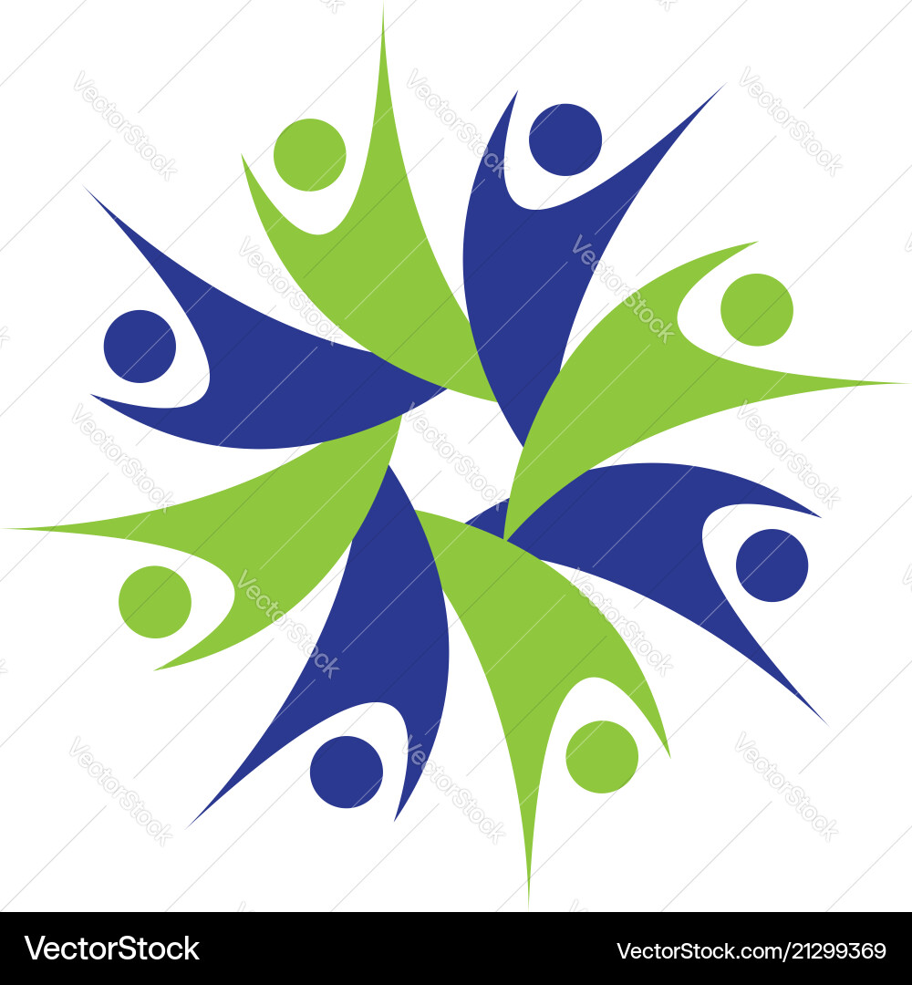 Teamwork business people logo Royalty Free Vector Image