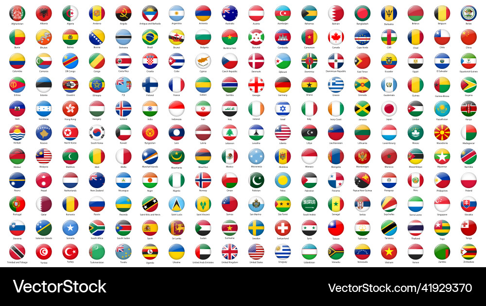 All world countries official national flags Vector Image
