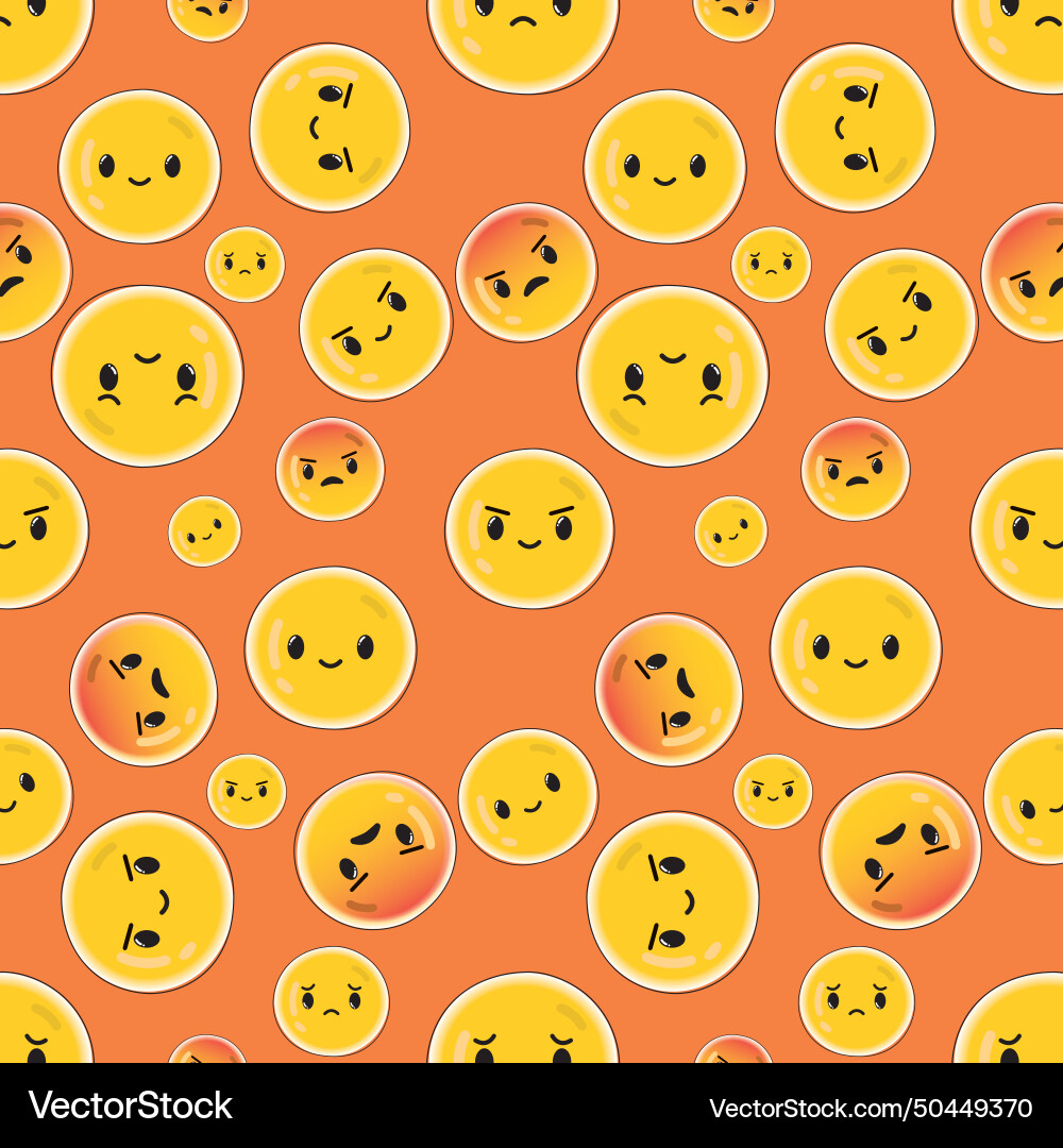 Emoji icons pattern background Royalty Free Vector Image