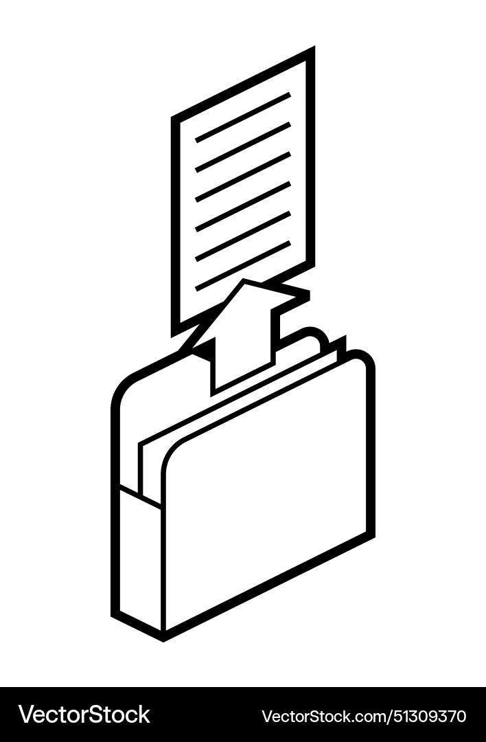 Folder for paper icon in isometry downloading Vector Image