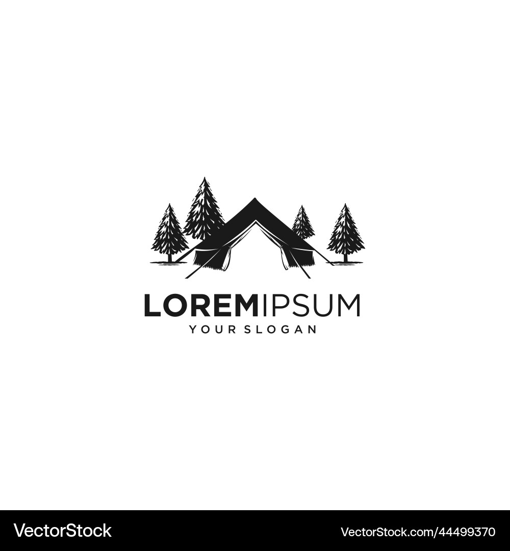 Glamping silhouette logo Royalty Free Vector Image