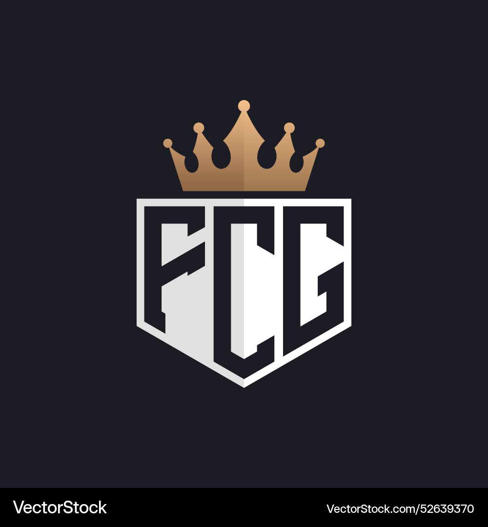 Luxury fcg logo with crown elegant initials Vector Image