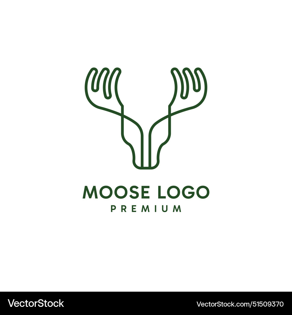 Minimalist moose logo with stylish line art Vector Image