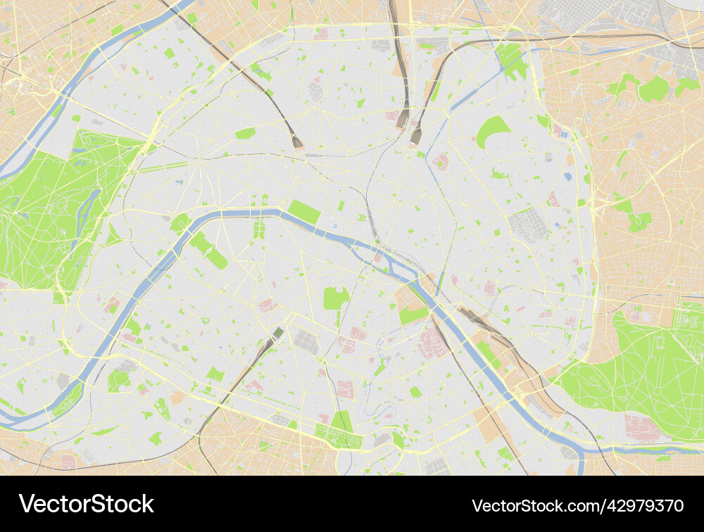 Paris city map Royalty Free Vector Image - VectorStock