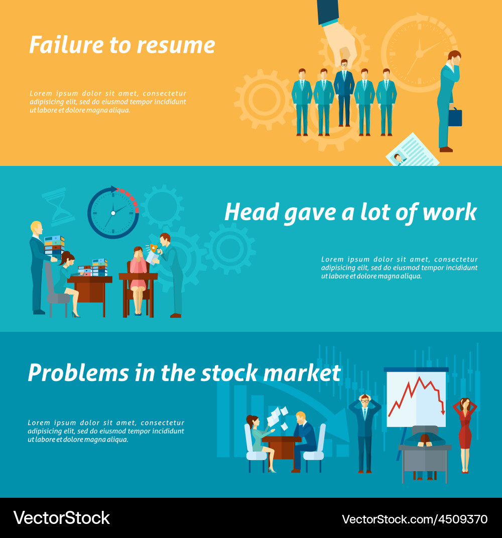 Stress banner set Royalty Free Vector Image - VectorStock