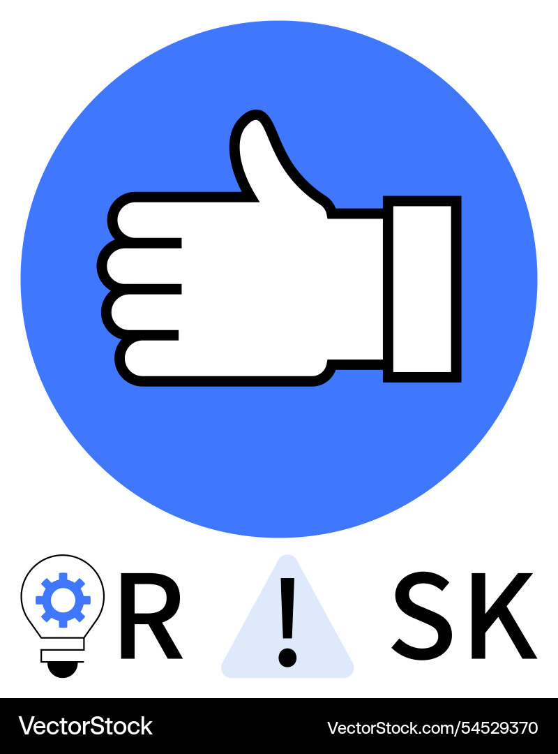 Thumbs up symbol with risk icons highlighting Vector Image