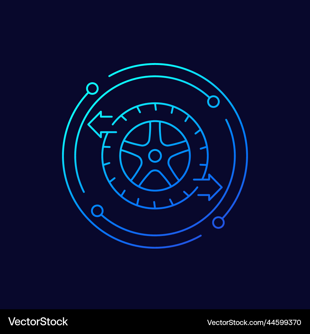 Wheel alignment icon linear design Royalty Free Vector Image
