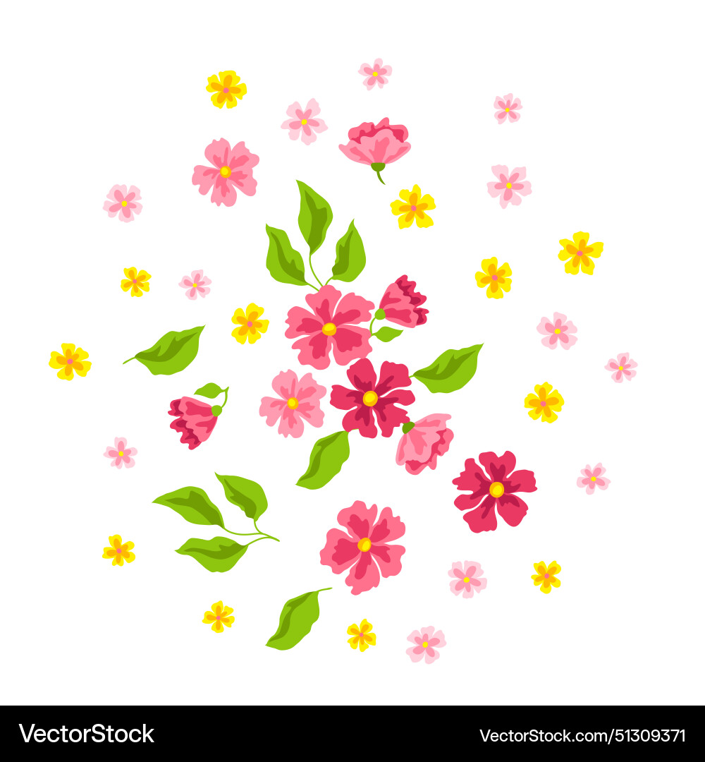 Background with pretty flowers beautiful Vector Image