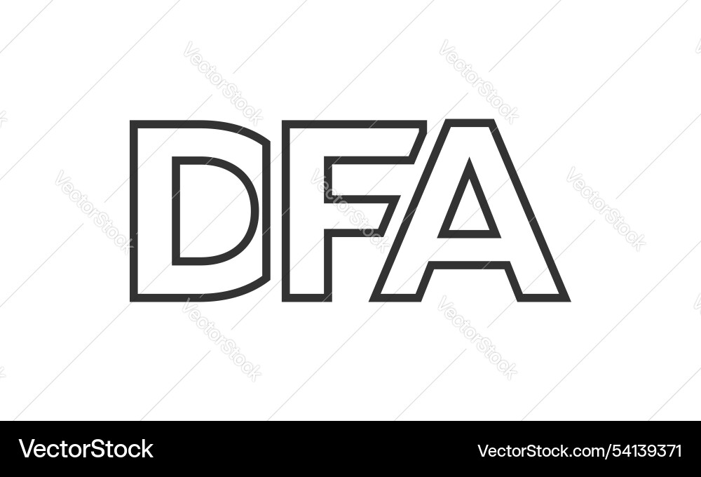 Dfa logo design template with strong and modern Vector Image