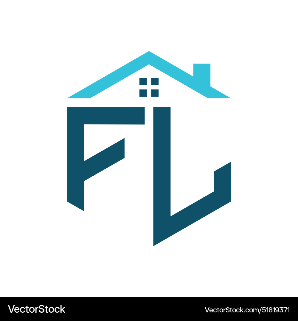 Fl house logo design template letter Royalty Free Vector