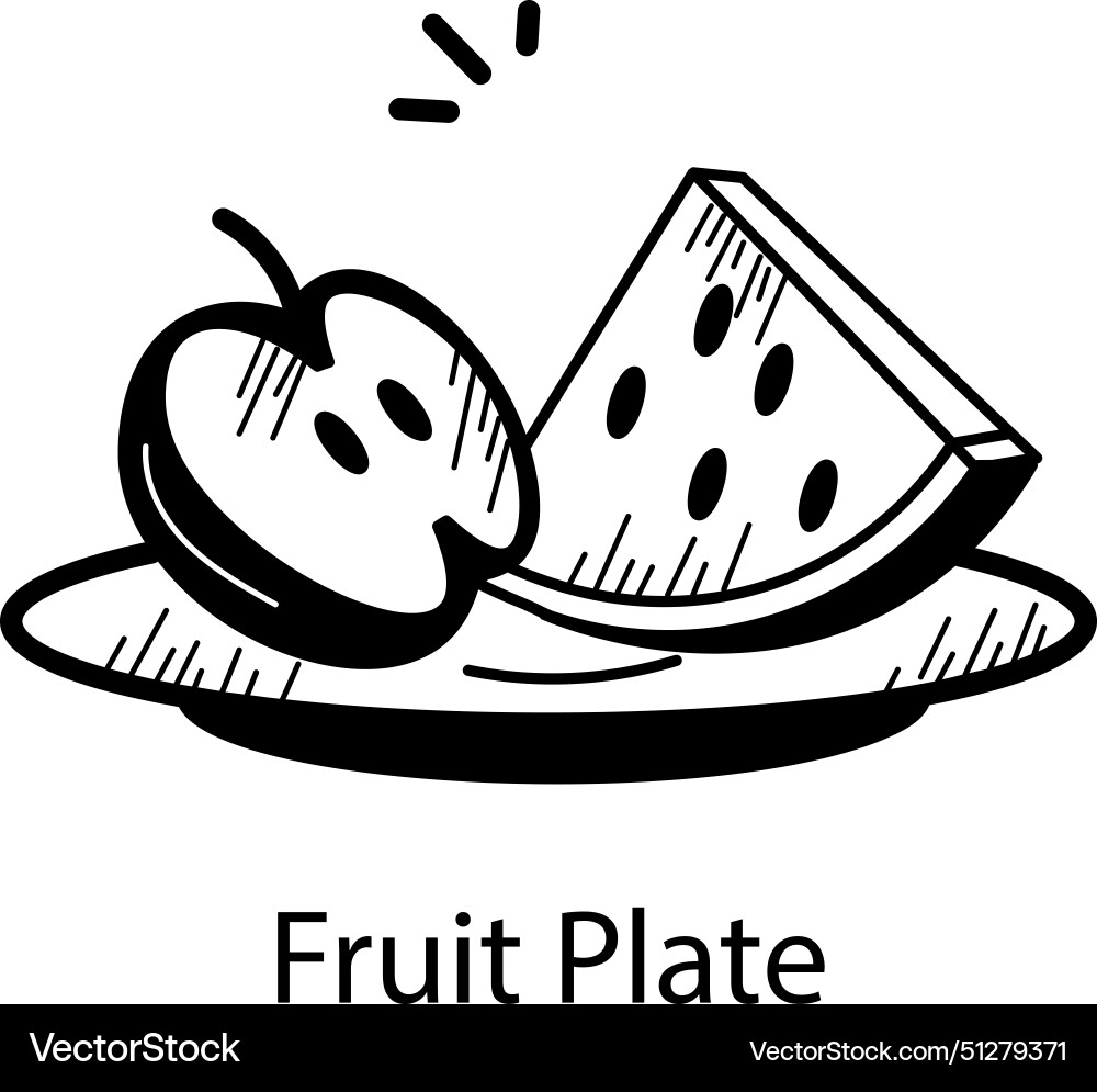 Fruit plate Royalty Free Vector Image - VectorStock