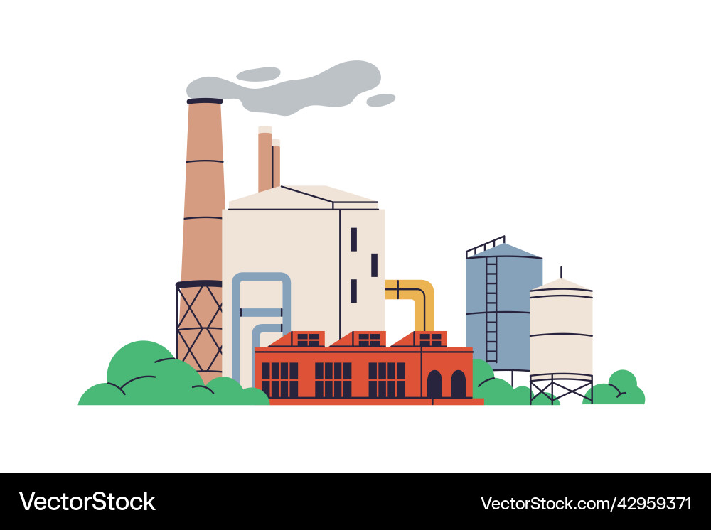 Industrial manufacturing building heavy industry Vector Image