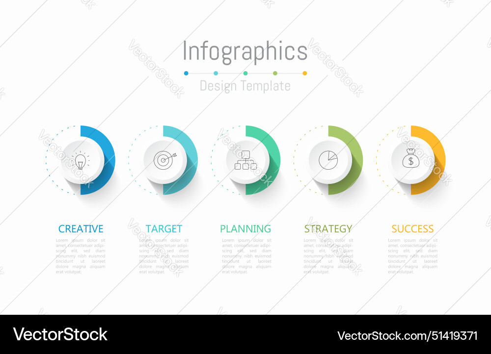 Infographic 5 options design elements Royalty Free Vector