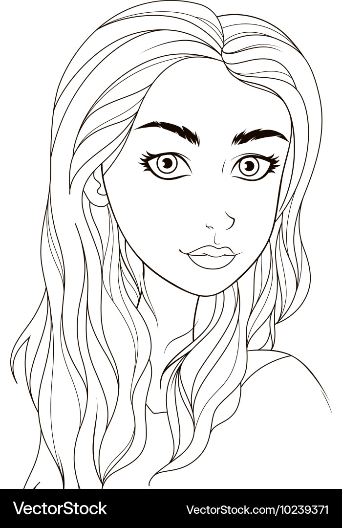 Pattern for coloring book beautiful girl Vector Image
