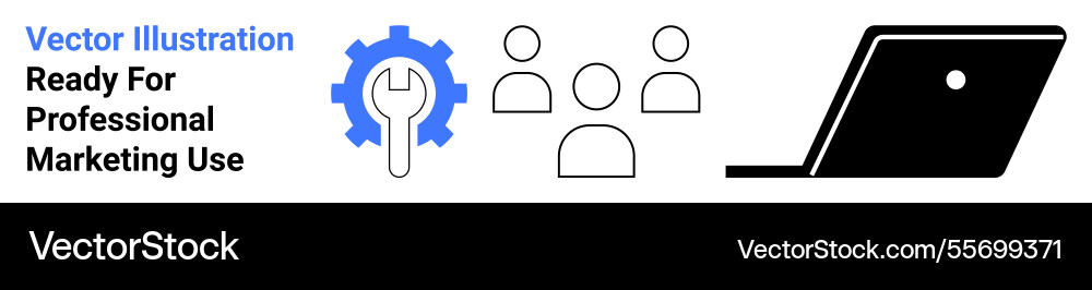 Team collaboration and technology integration Vector Image