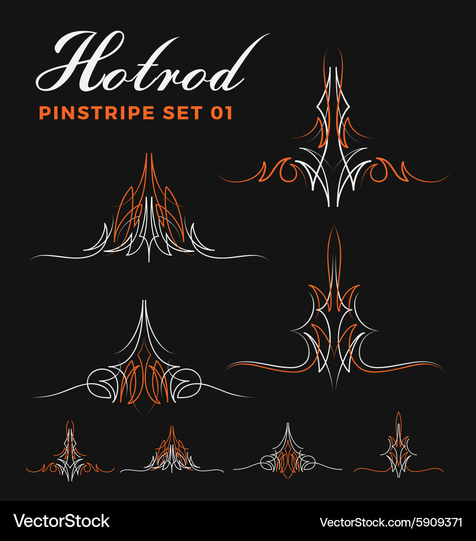 Vintage Pin Striping Art - Classic Style Vector Image