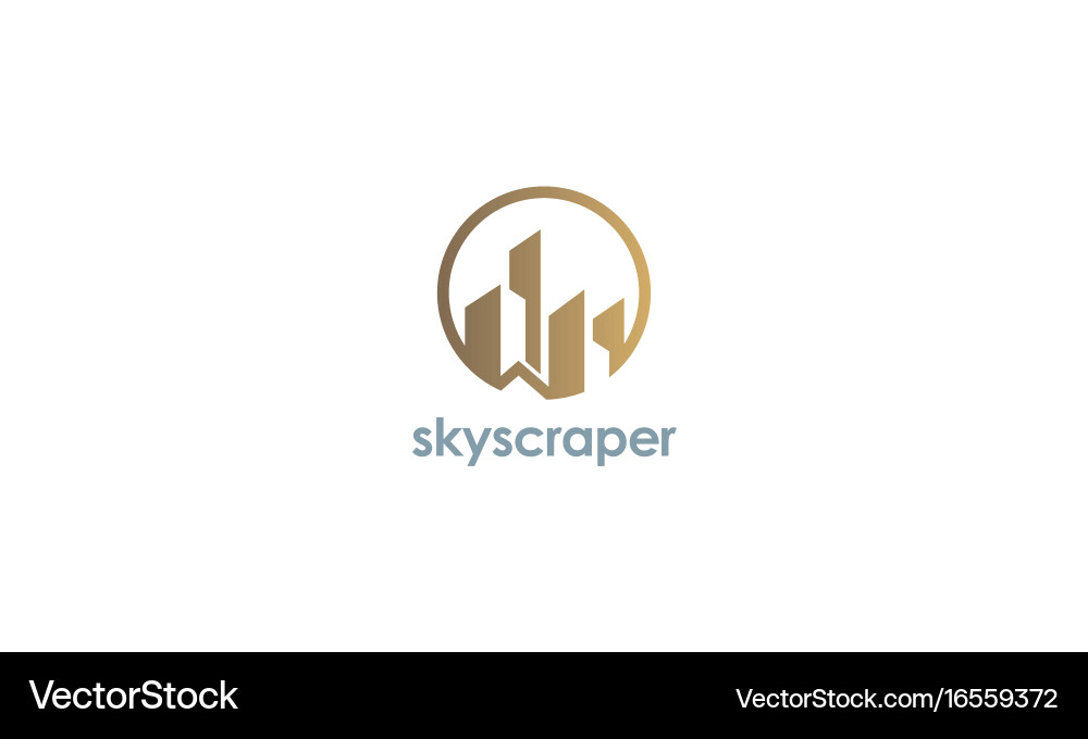 Building skyscraper logo Royalty Free Vector Image
