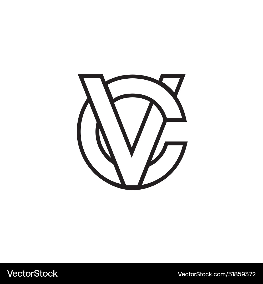 C v letter lines logo design Royalty Free Vector Image