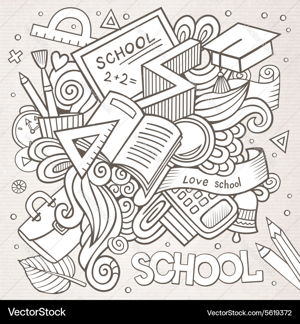 Cartoon hand-drawn doodle on the subject Vector Image