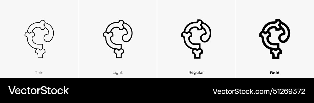 Crosier icon thin light regular and bold style Vector Image