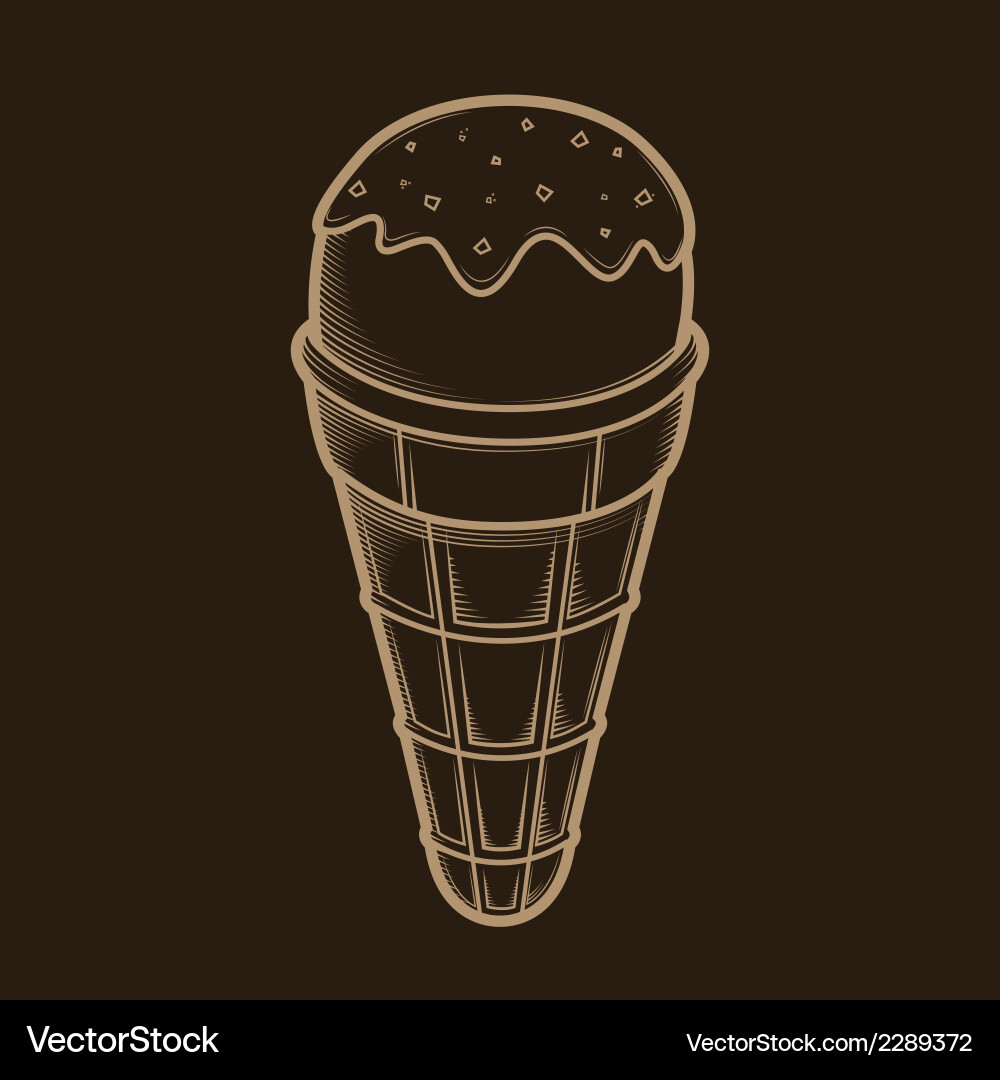 Detailed graphic ice cream Royalty Free Vector Image