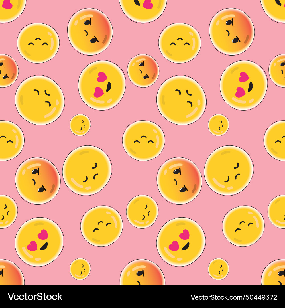 Emoji icons pattern background Royalty Free Vector Image
