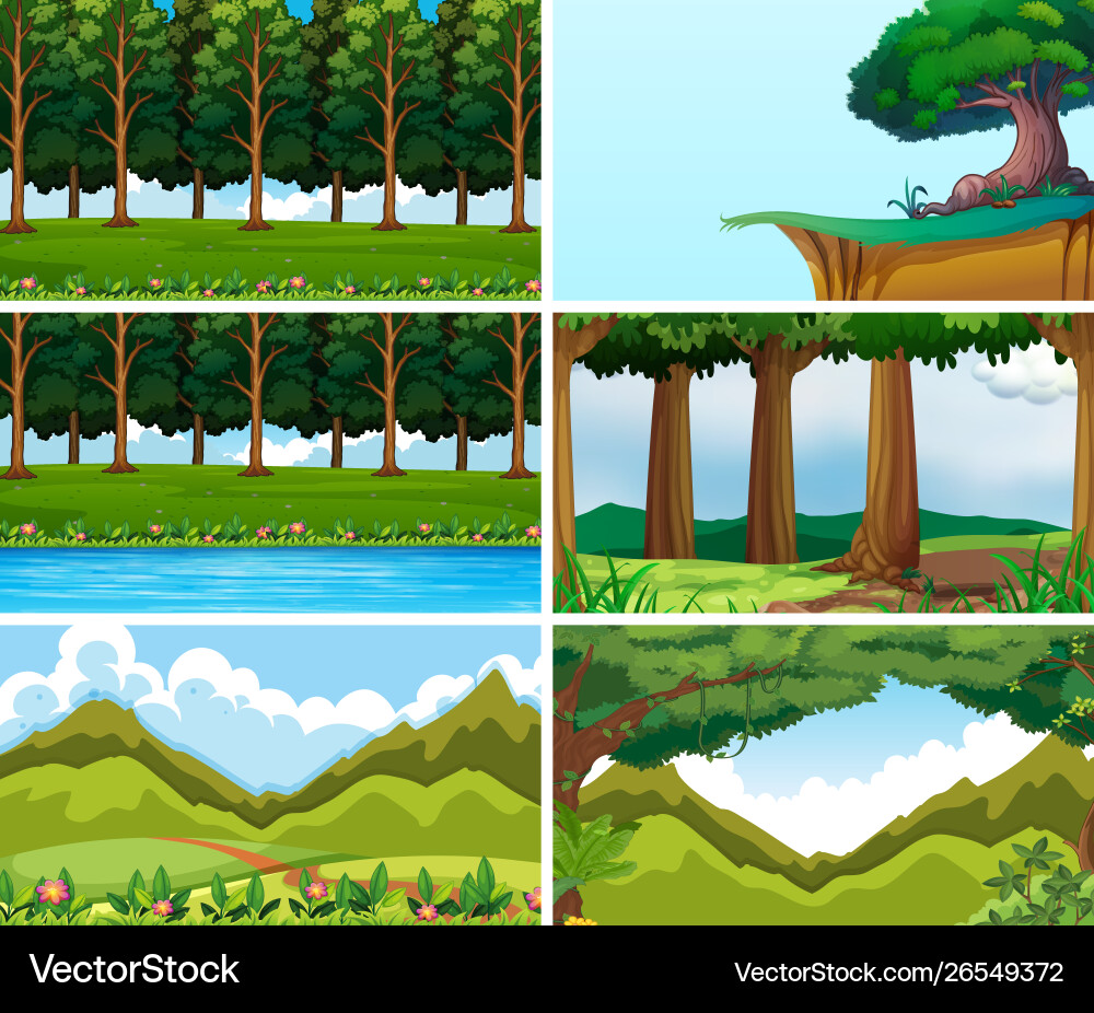 Empty blank landscape nature scenes Royalty Free Vector