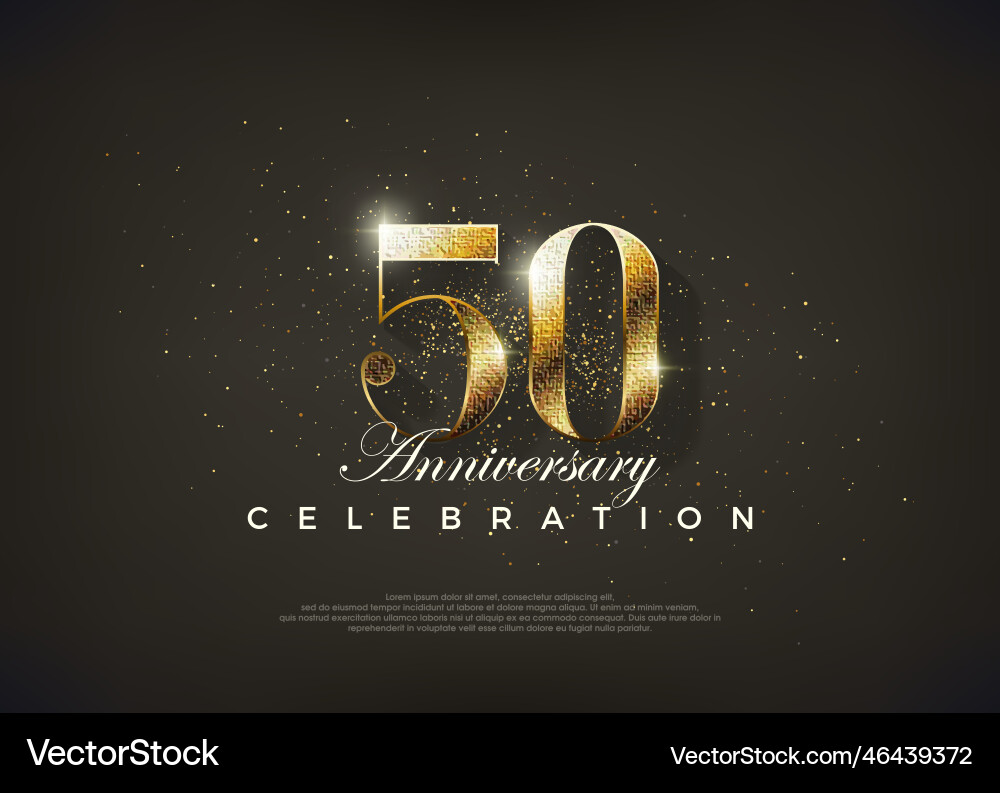 Fancy number 50th to celebrate birthday Royalty Free Vector