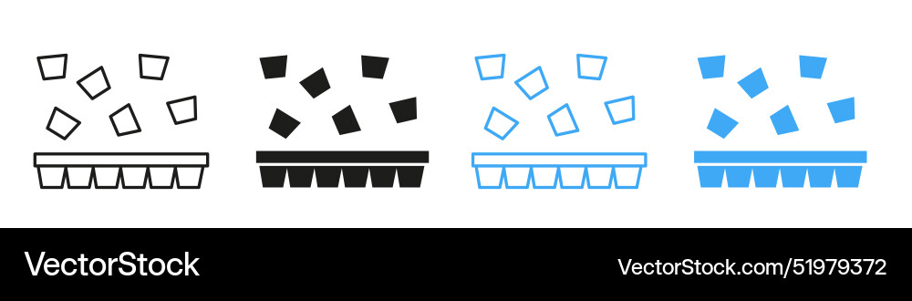 Frozen water ice cube tray icon for refreshment Vector Image