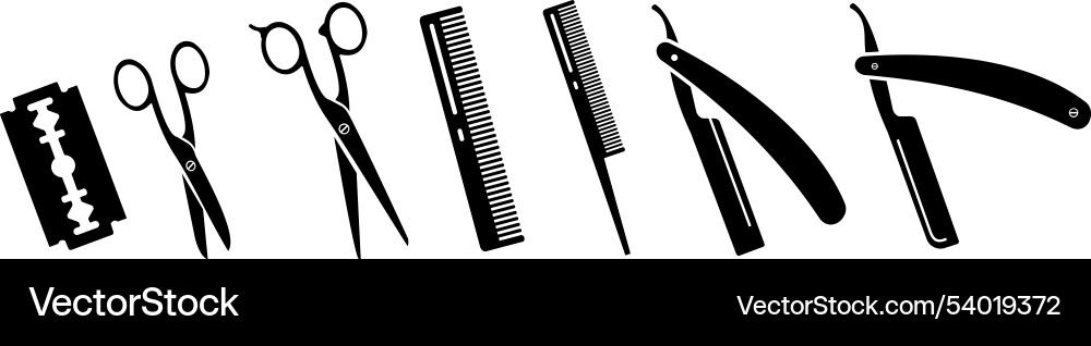 Hairdressing tools barber Royalty Free Vector Image