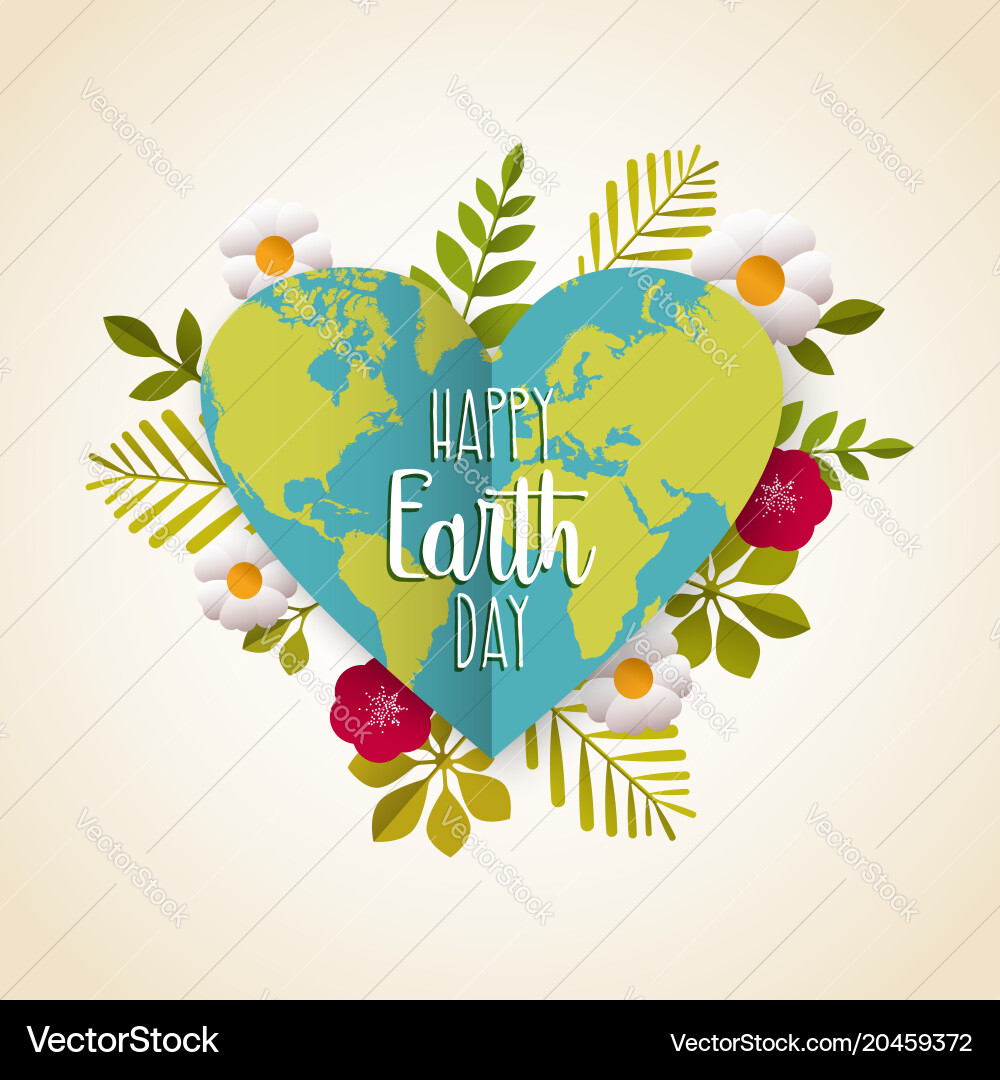 Happy earth day greeting card for environment love