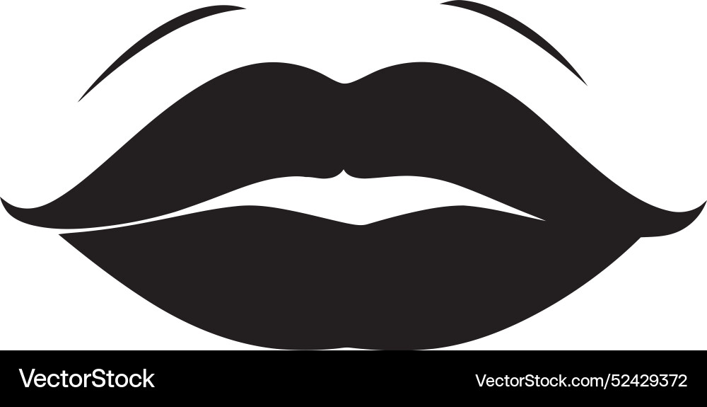 Ink noir pout black lips silhouette Royalty Free Vector