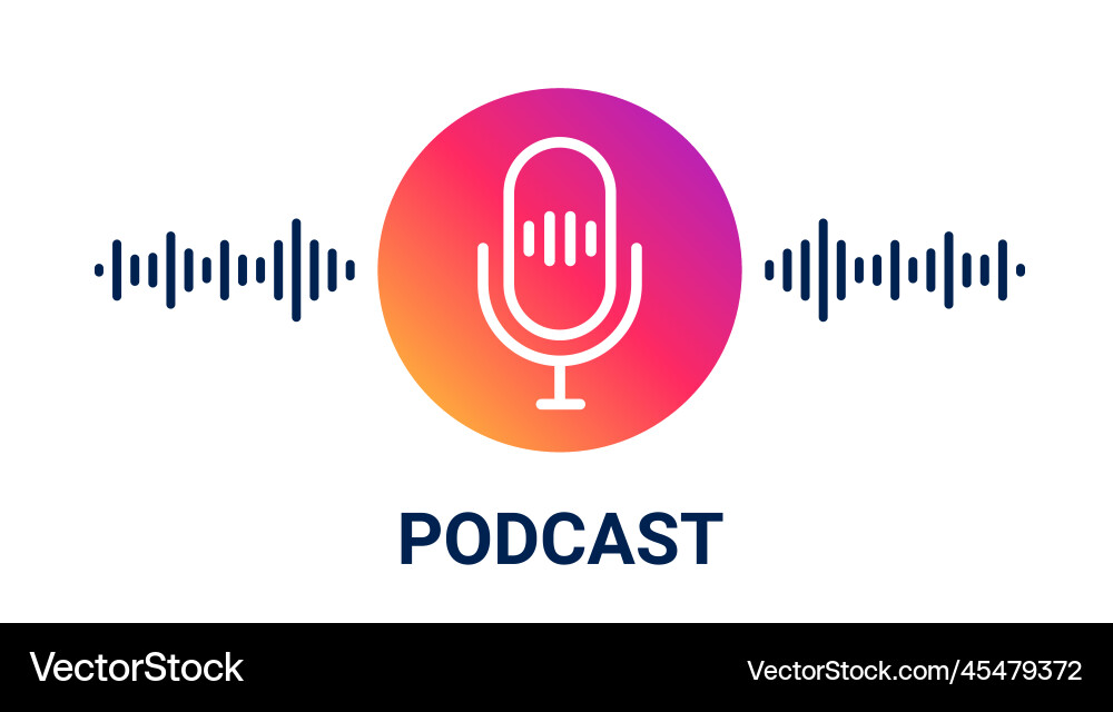 Podcast mic icon symbol logo microphone talk audio