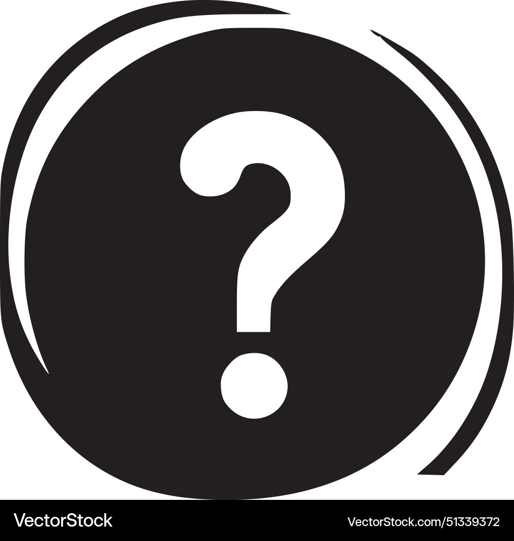 Question - minimalist and flat logo Royalty Free Vector