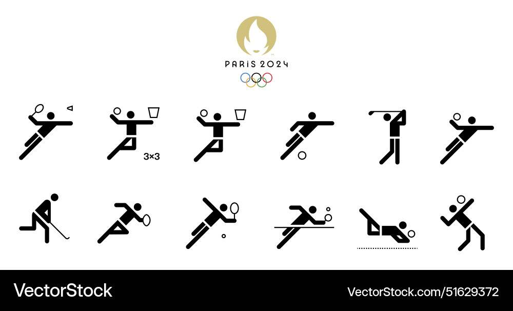 Summer Olympic Games 2024 Logos Royalty Free Vector Image