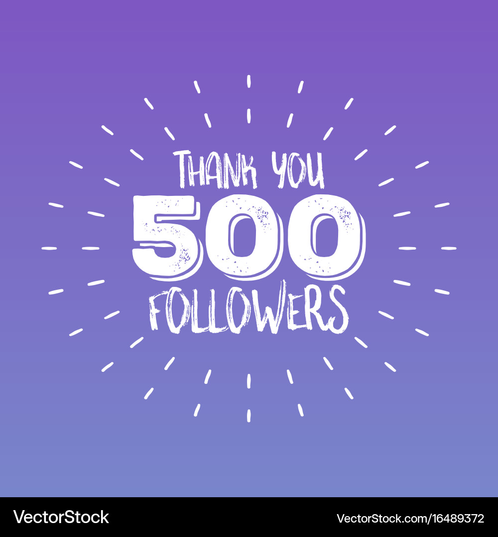 Thank you letters for follower Royalty Free Vector Image