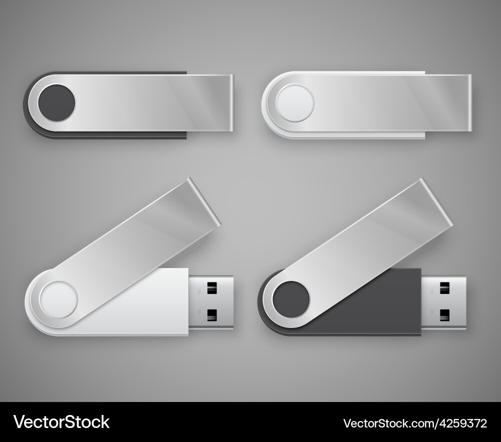 Usb flash drive with turned plug cap place Vector Image