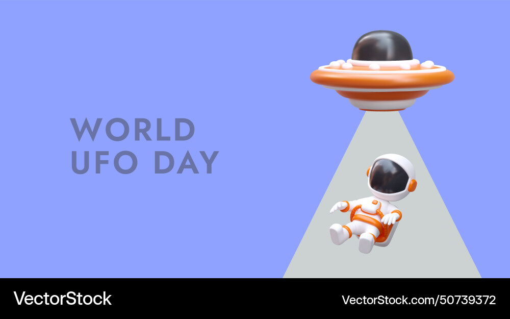 World ufo day realistic flying disc Royalty Free Vector