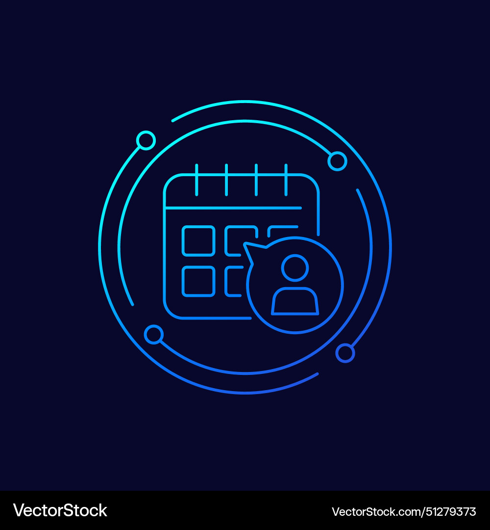 Appointment icon with a calendar linear design Vector Image