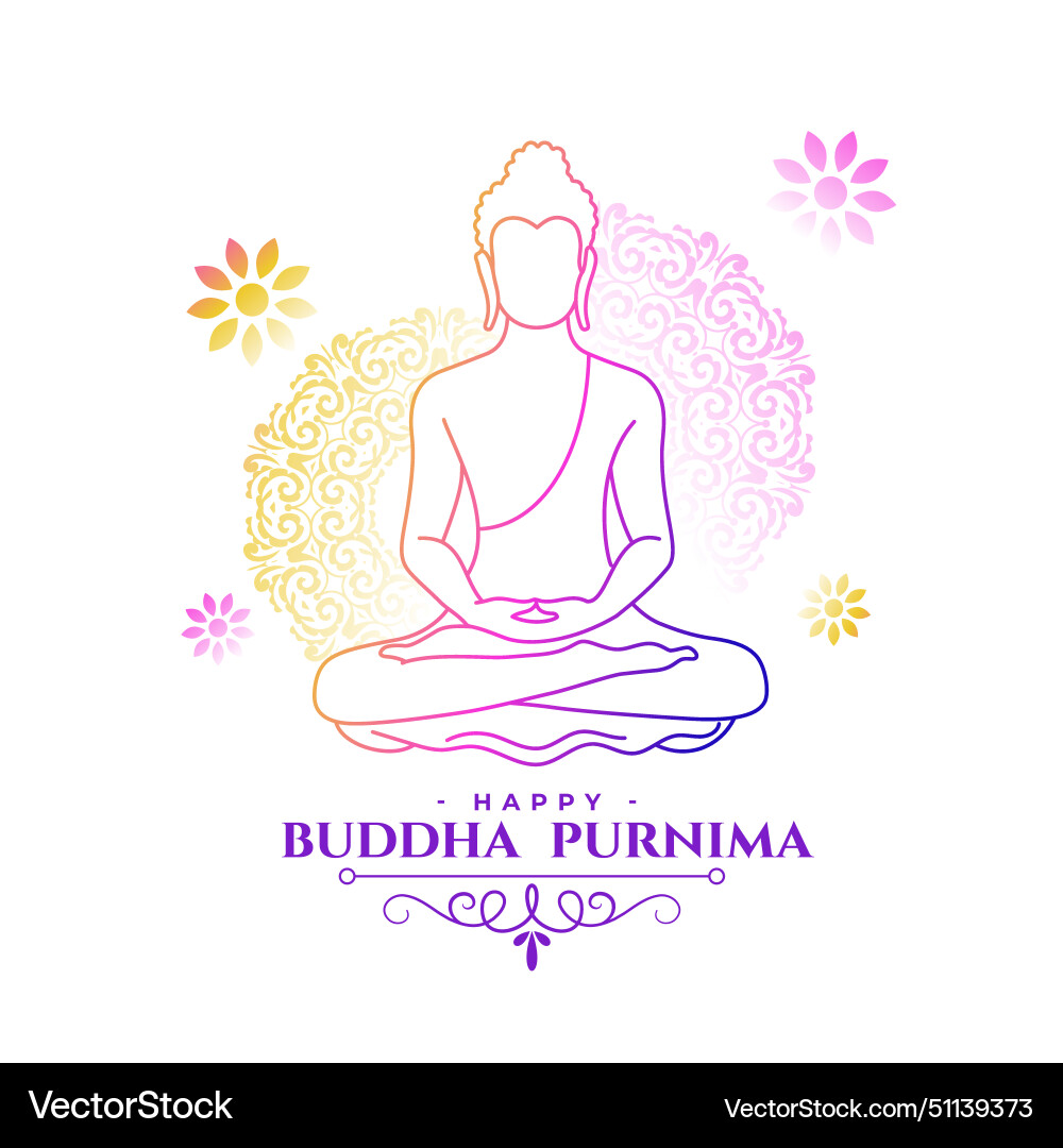 Beautiful buddha or guru purnima event background Vector Image