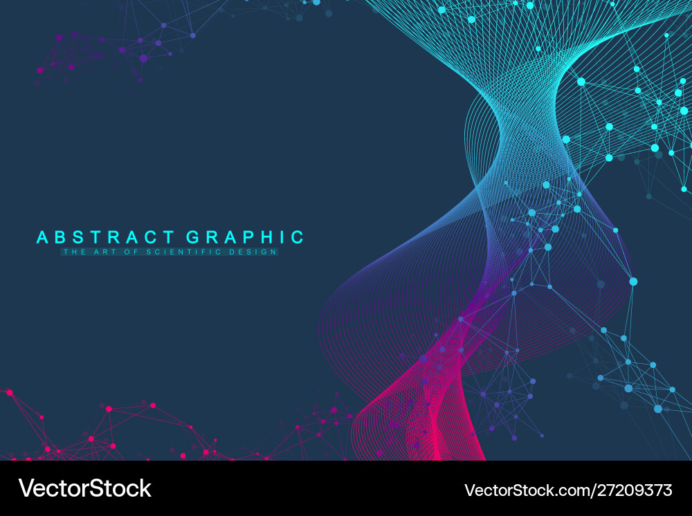 Big genomic data visualization dna helix Vector Image
