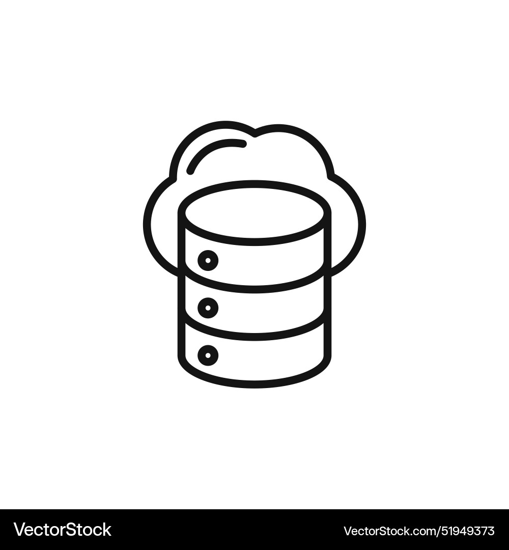 Cloud database logo sign outline Royalty Free Vector Image
